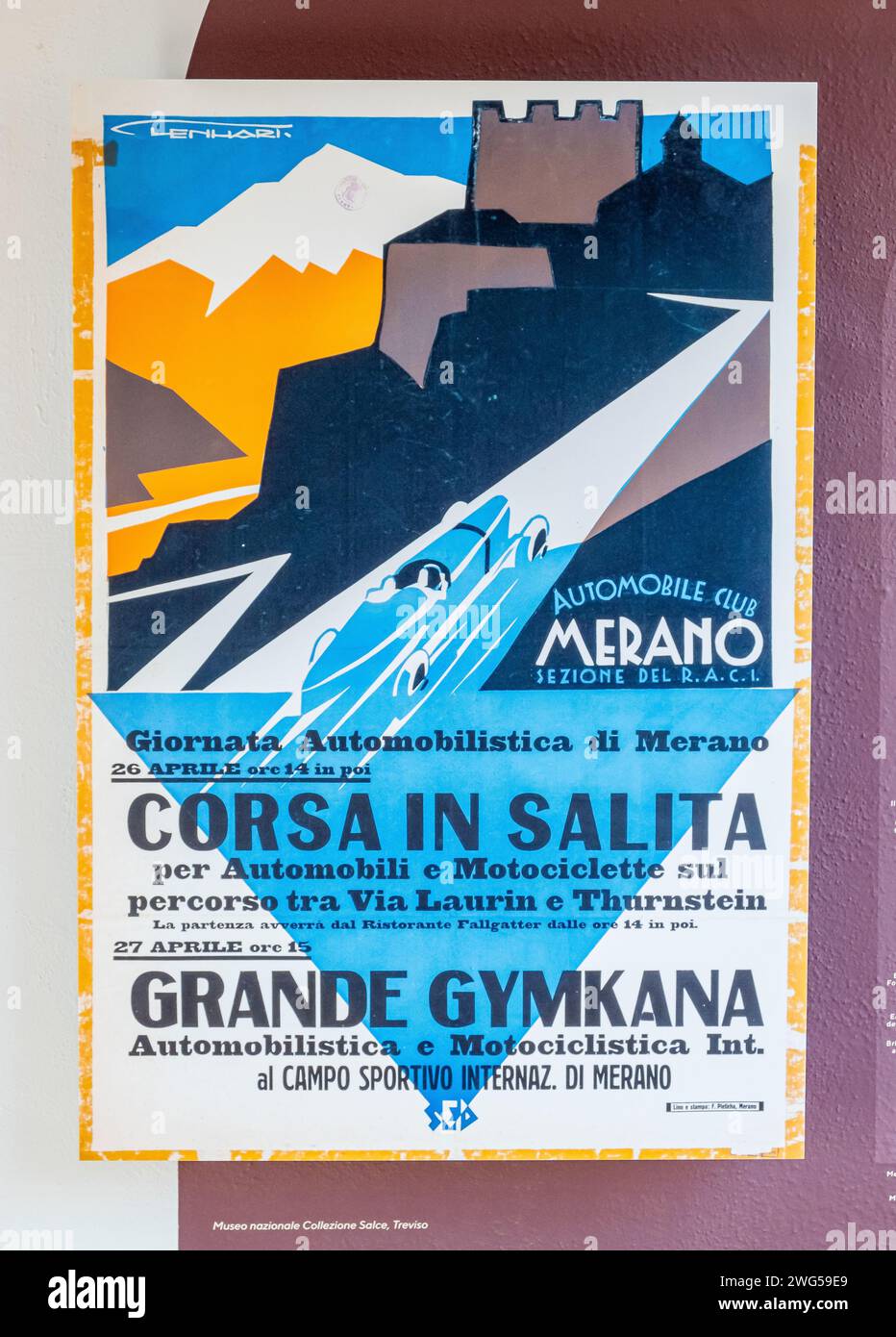 Tourist advertising posters from the early 1940s of the city of Merano ...