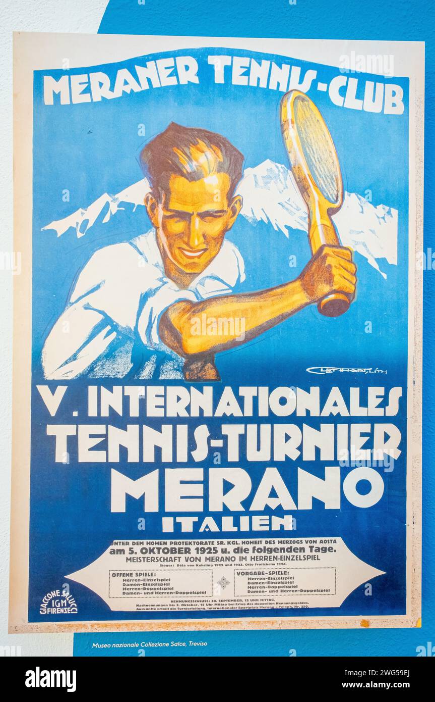 Tourist advertising posters from the early 1940s of the city of Merano ...