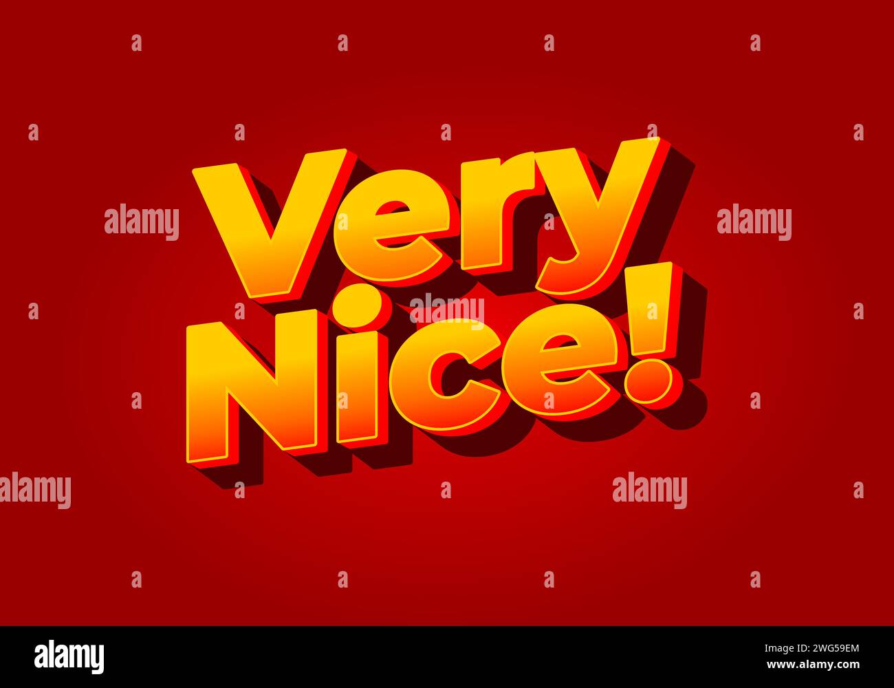 Very nice. Text effect design in yellow red color. Red background Stock ...