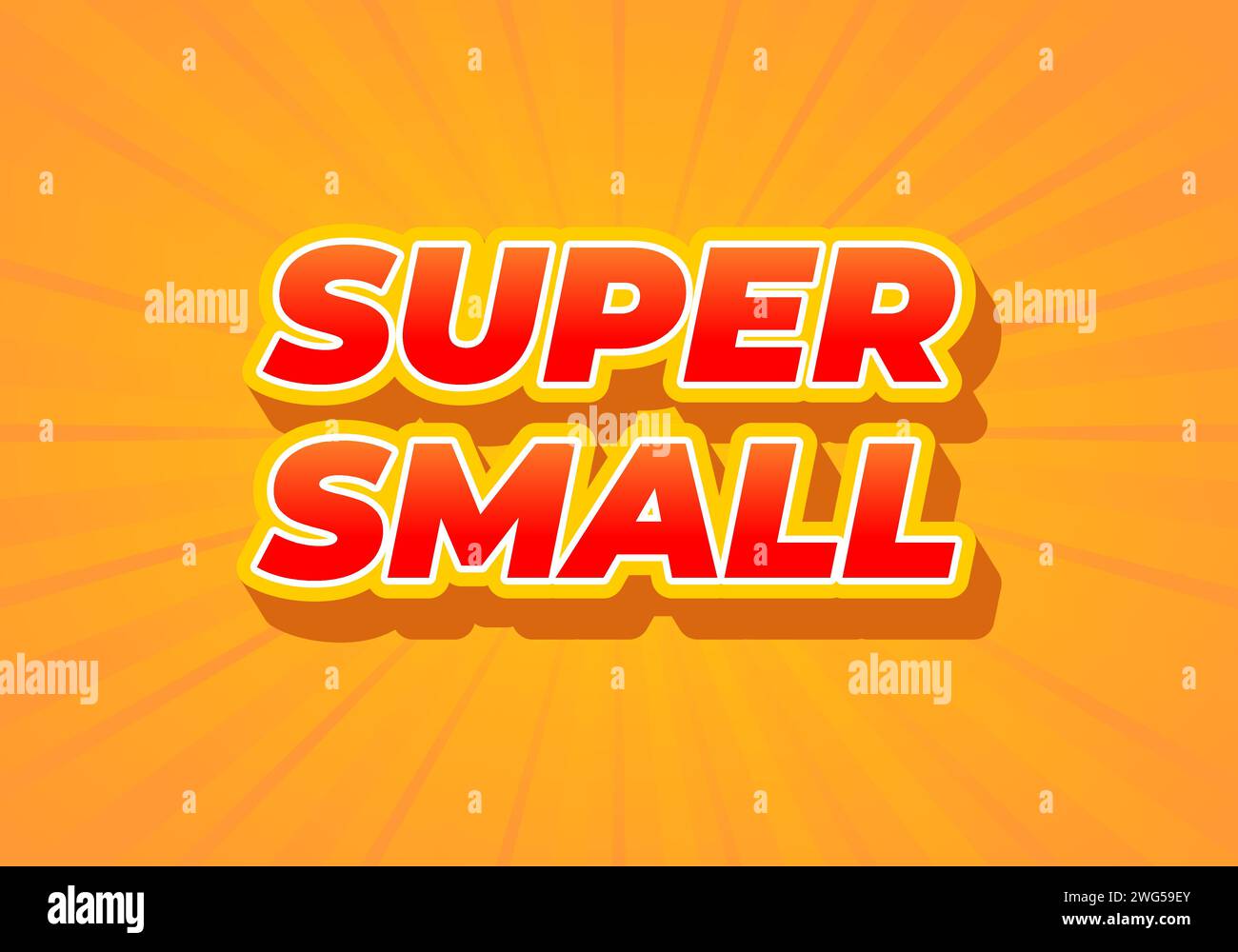 Super small. Text effect design in 3D look. Red color. Yellow ...