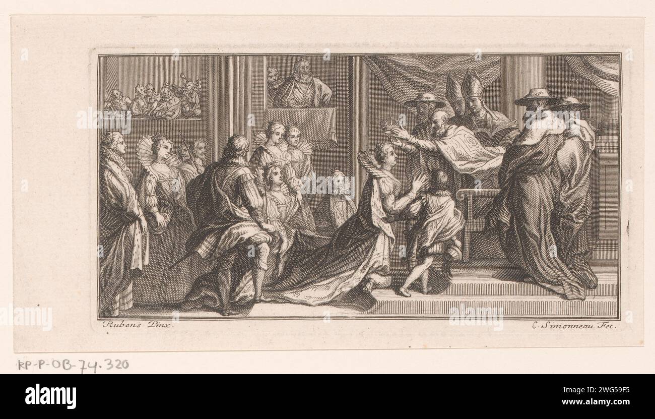 Maria de Medici crowned, Charles Louis Simonneau, after Peter Paul ...
