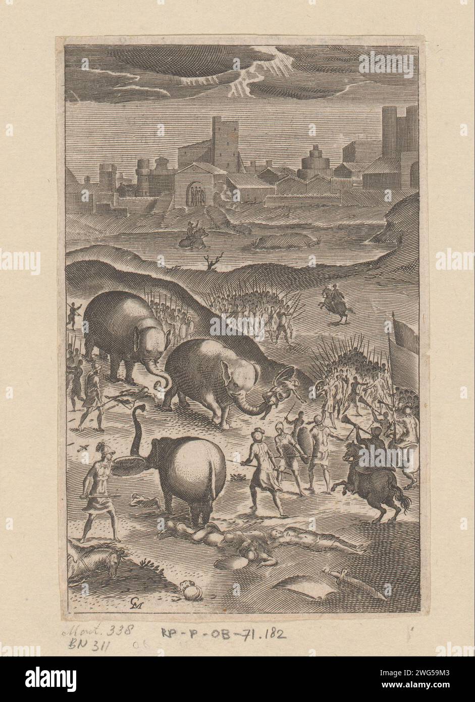 Elephants put an end to the battle between the troops of Radirobanes ...