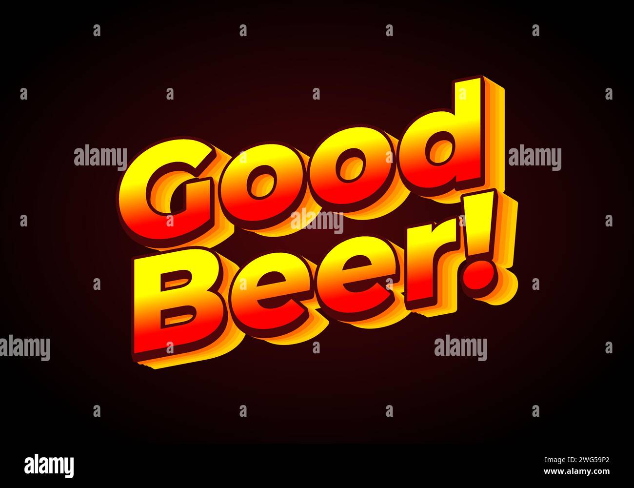 Good Beer. Text effect design in 3D look. Gradient yellow red color ...