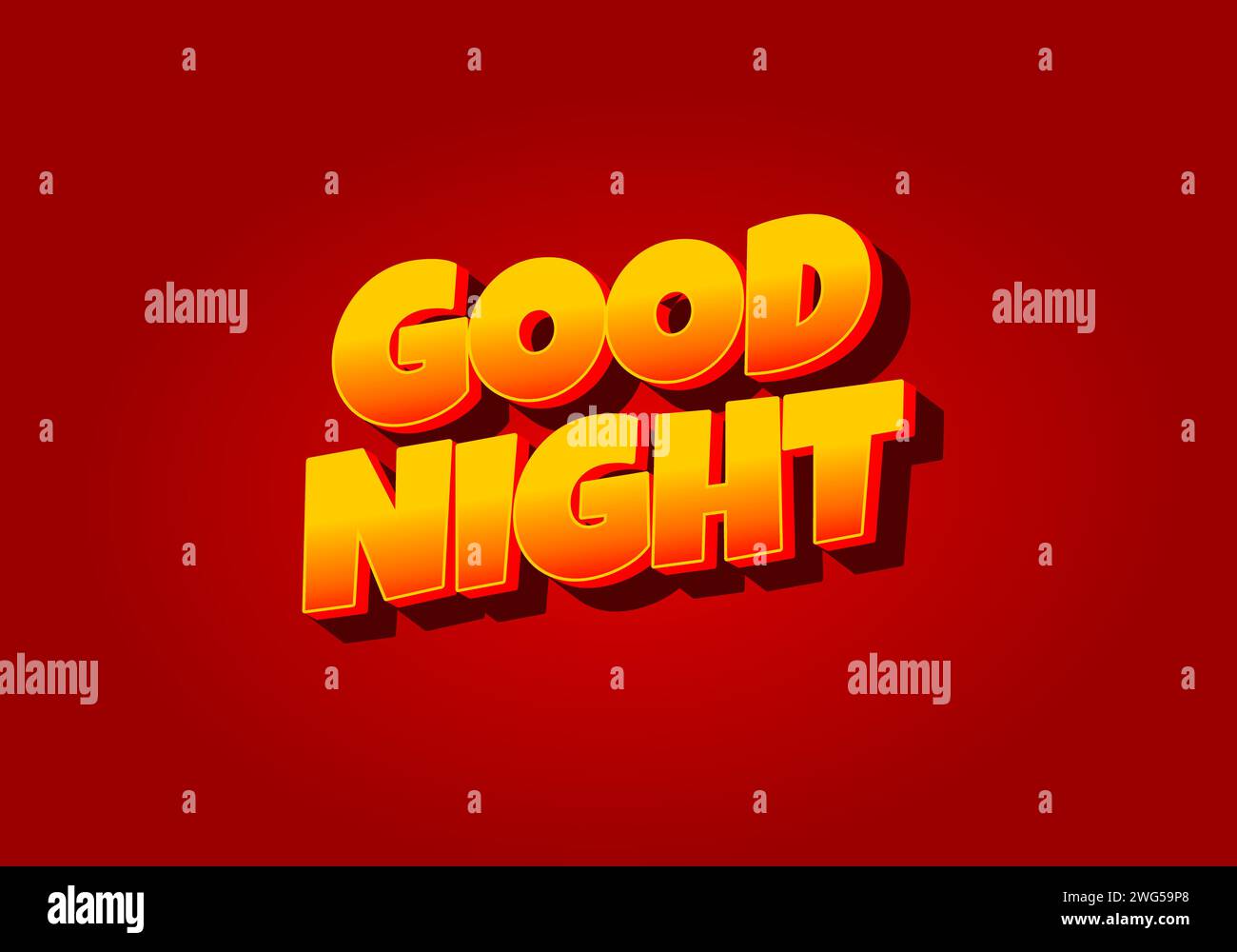Good night. text effect design in modern style.eye catching color. 3D ...