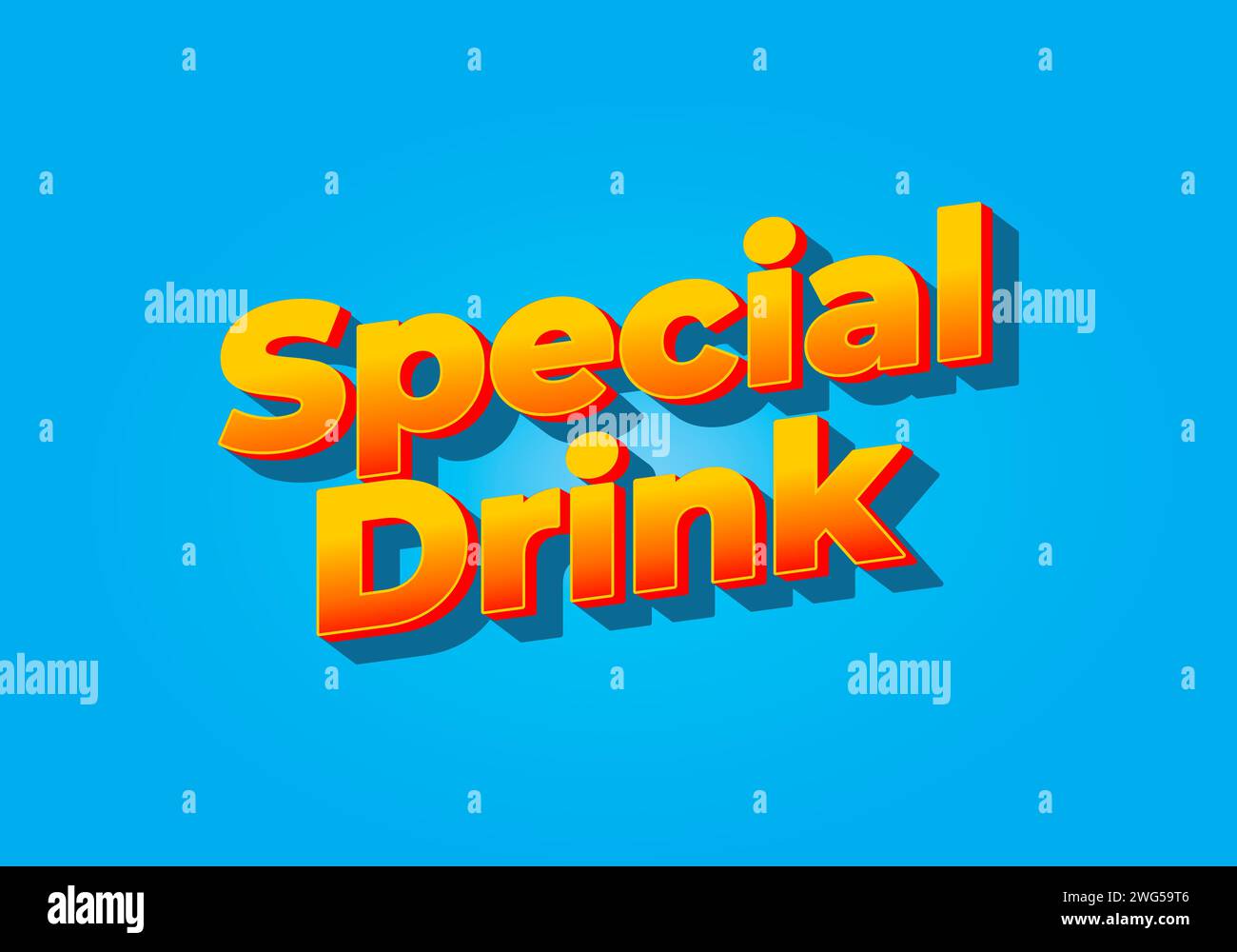 Special drink. Text effect design in 3D look. Yellow red color. Bright ...
