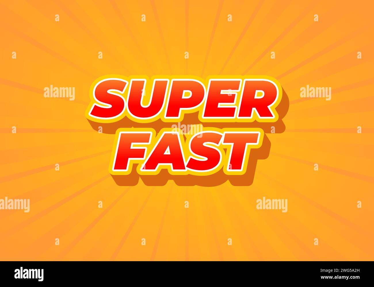 Super fast. Text effect design in 3D look. Red color. Yellow background ...