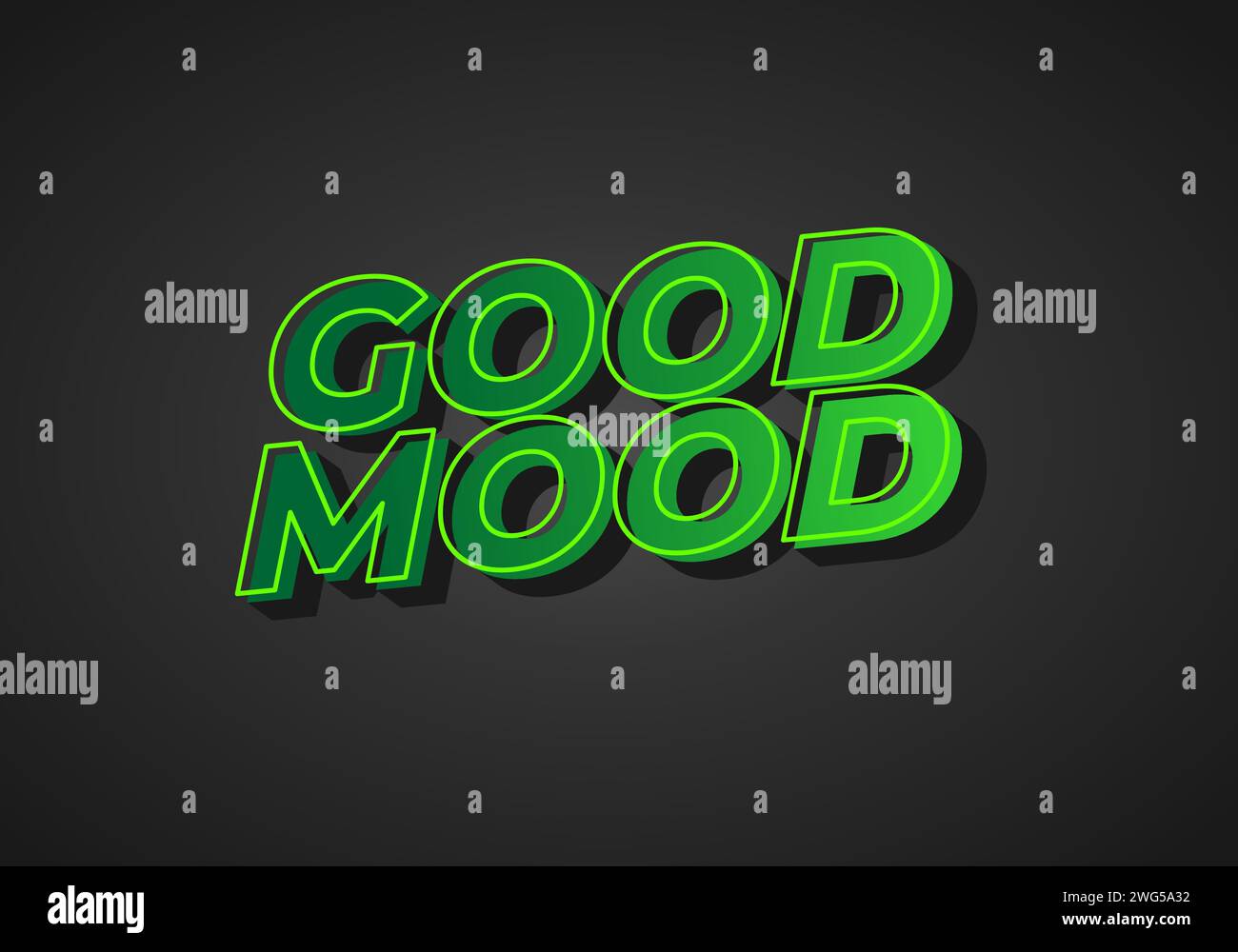 Good mood. Text effect design in 3D look with gradient purple yellow ...