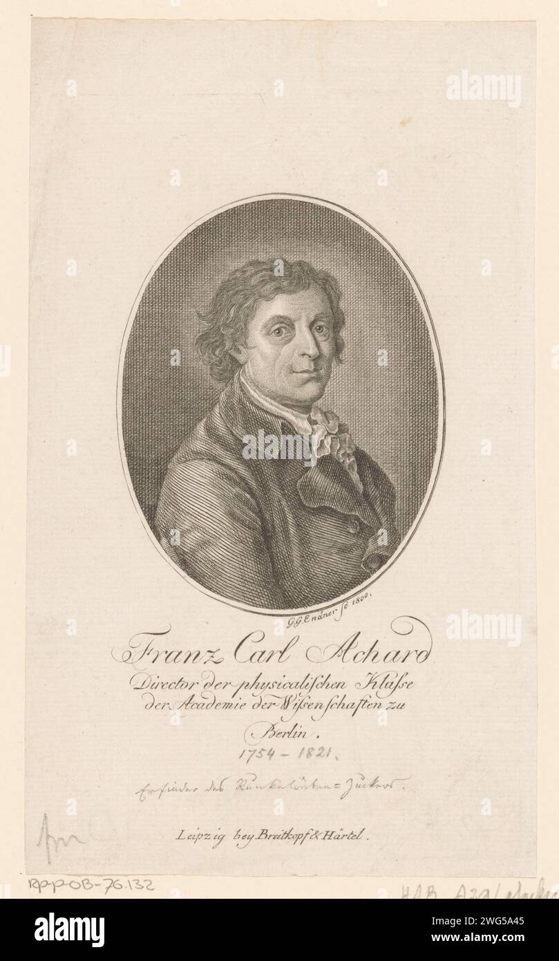 Porter Van Franz Carl Achard, Gustav Georg Endner, 1800 print Portrait ...