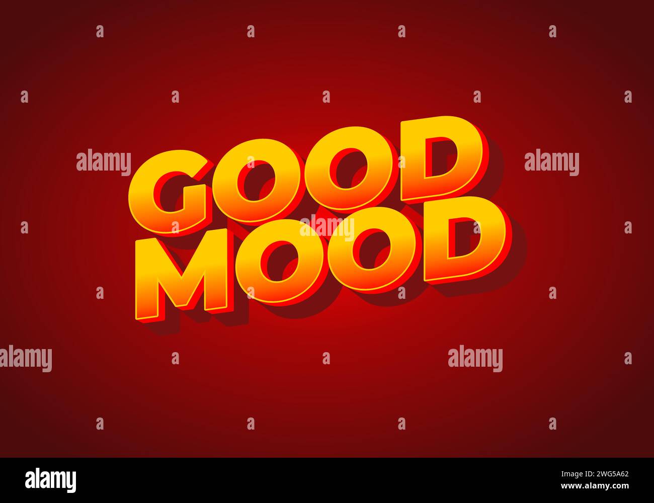 Good mood. Text effect design in 3D look with gradient purple yellow ...