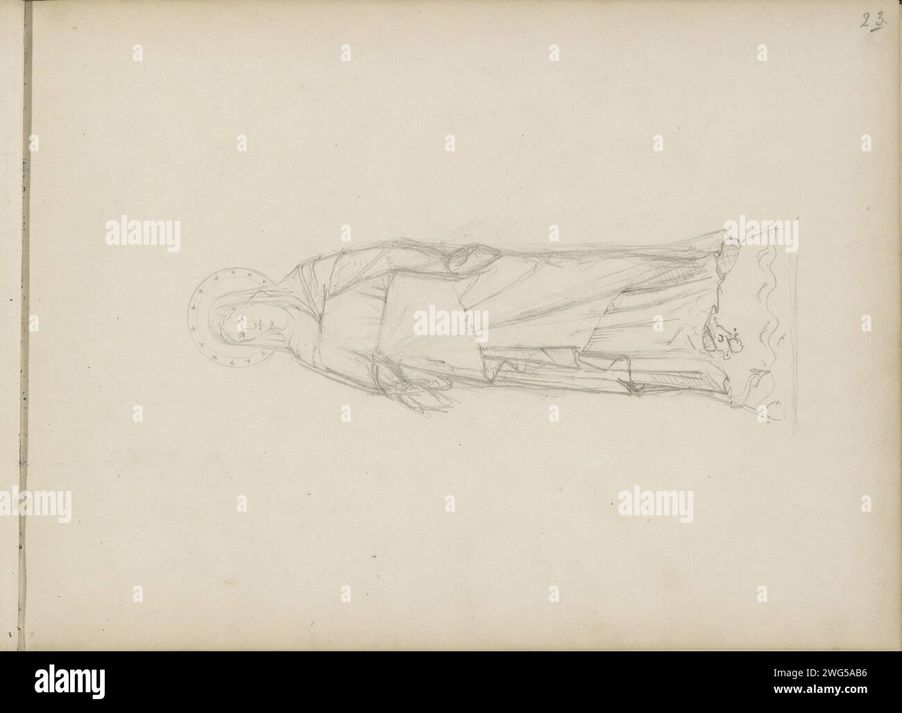 Sculpture of Maria Immaculate Reception, 1858 Maria dressed in a cloak ...