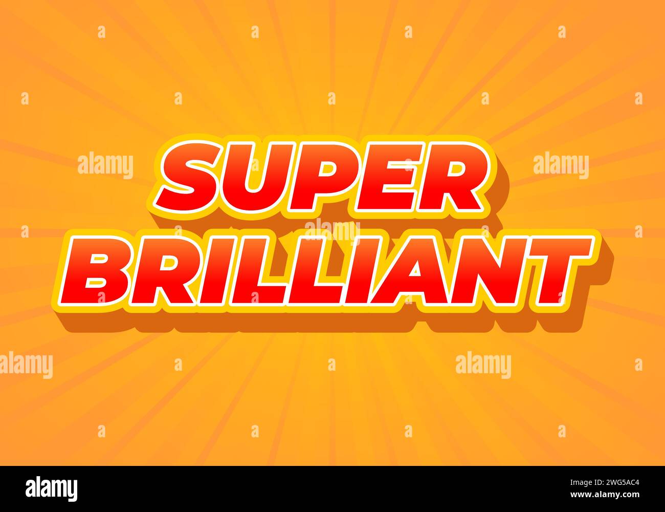 Super brilliant. Text effect design in 3D look. Red color. Yellow ...