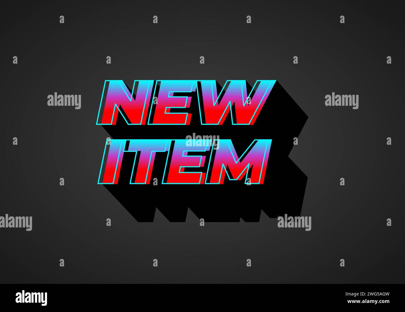 New item. Text effect design in 3D look. Gradient blue red color. Dark ...