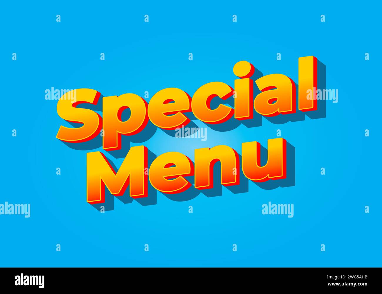 Special menu. Text effect design in 3D look. Yellow red color. Bright ...