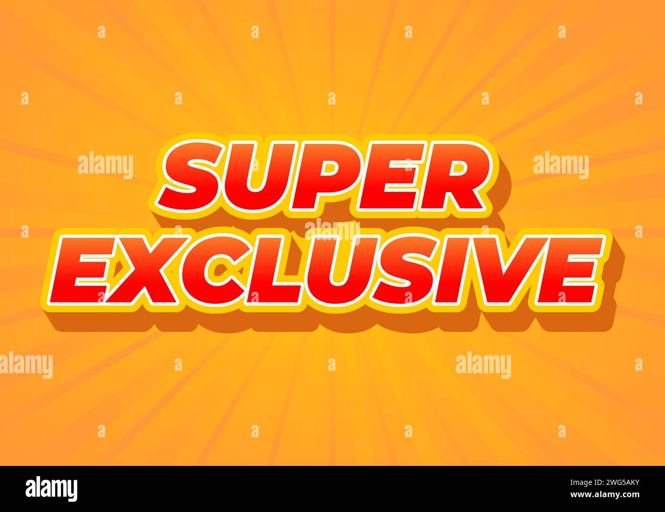 Super exclusive. Text effect design in 3D look. Red color. Yellow ...