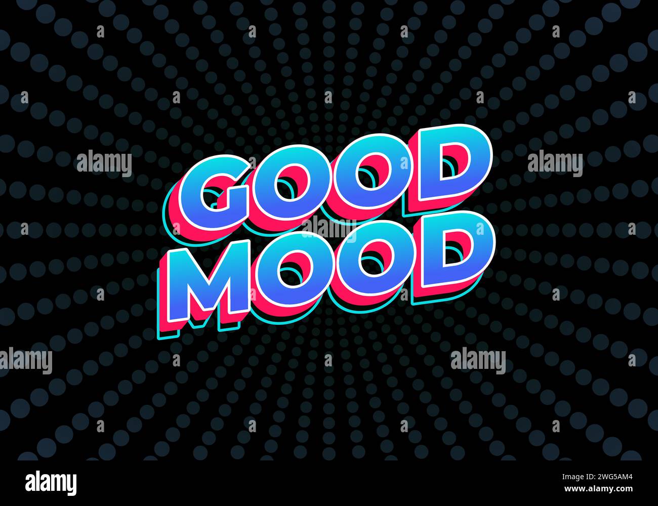 Good mood. Text effect design in 3D look with gradient purple yellow ...