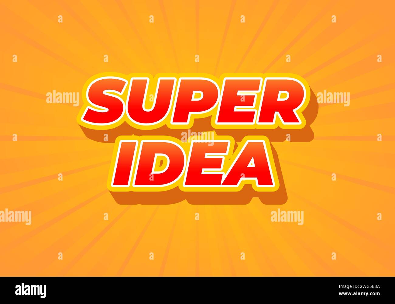 Super idea. Text effect design in 3D look. Red color. Yellow background ...