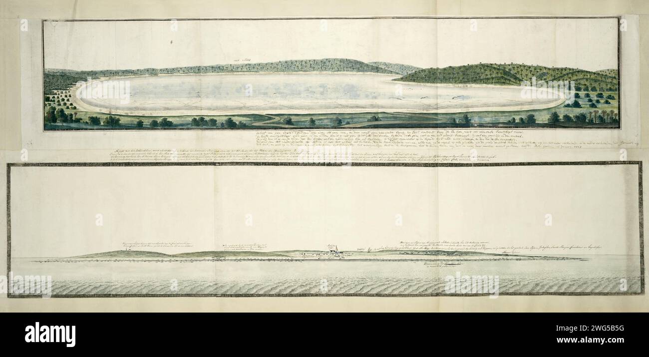 View of a saltpan, near the mouth of the Swartkops River, 1778 drawing ...