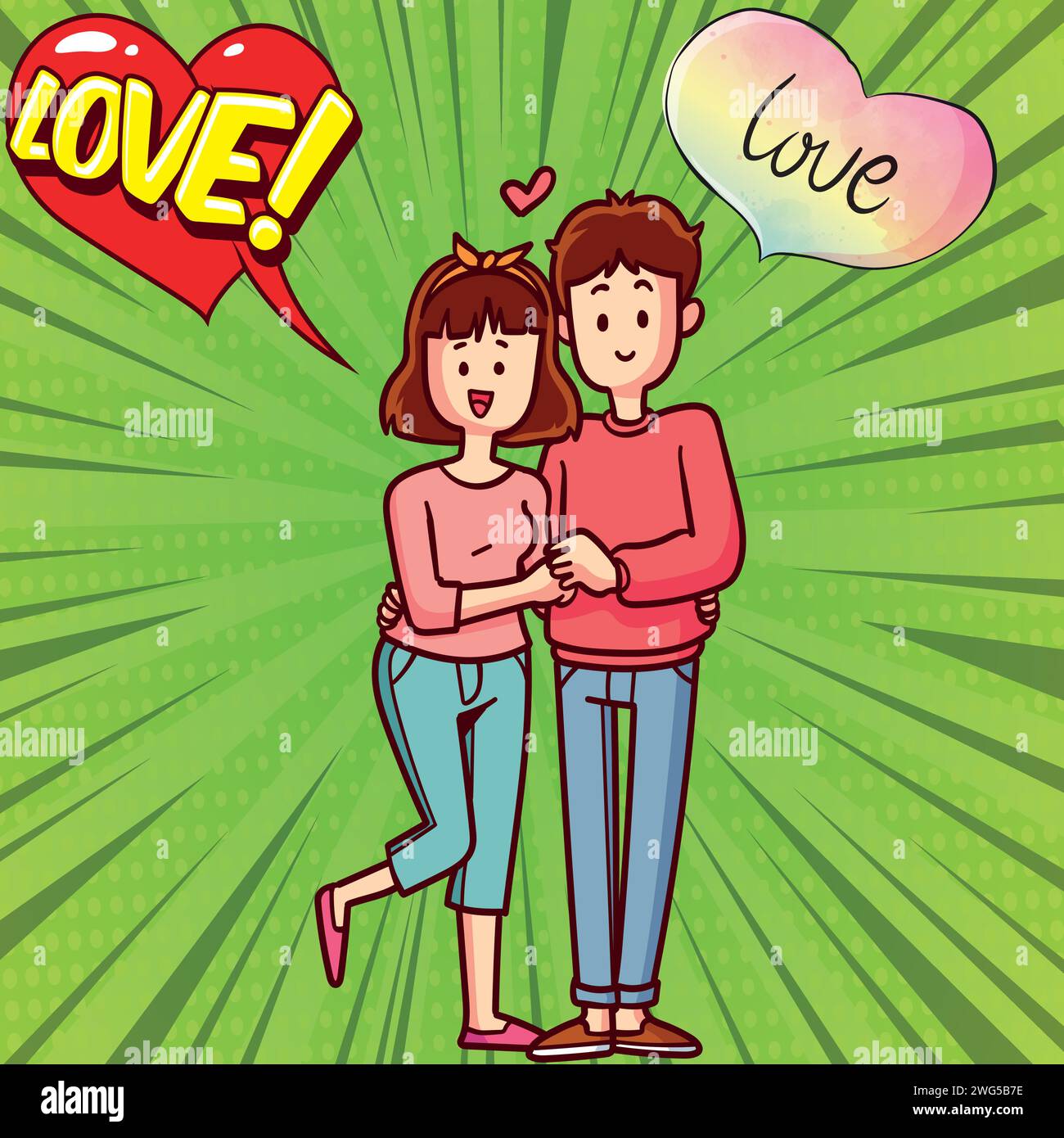 Both together funny couple Stock Vector Images - Alamy