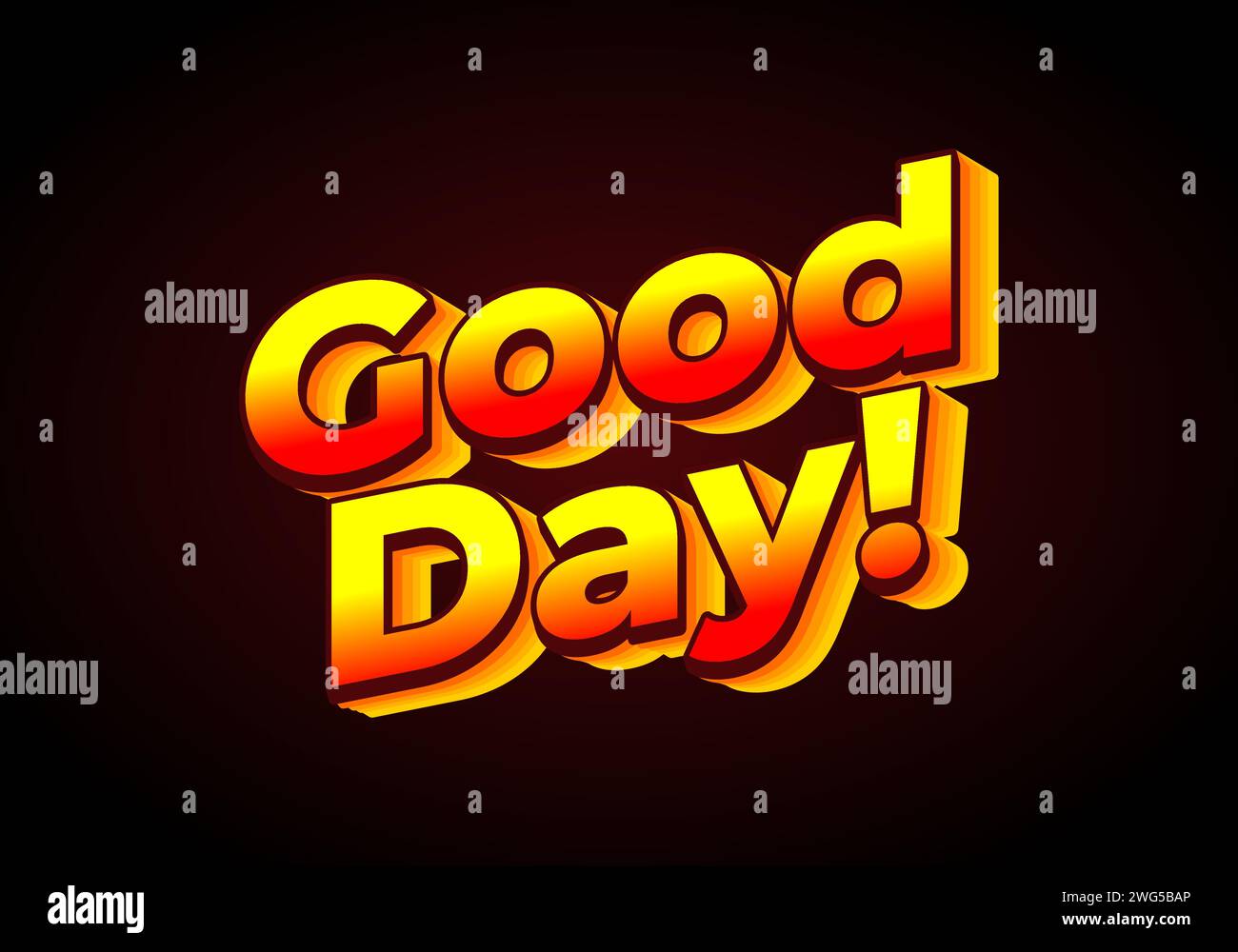 Good day. Text effect design in 3D look. Gradient yellow red color ...