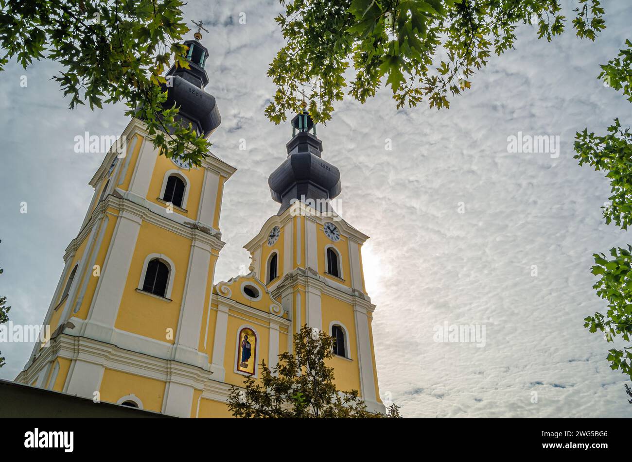 Facade of the Greek Catholic pilgrimage church, St Michael Archangel in ...