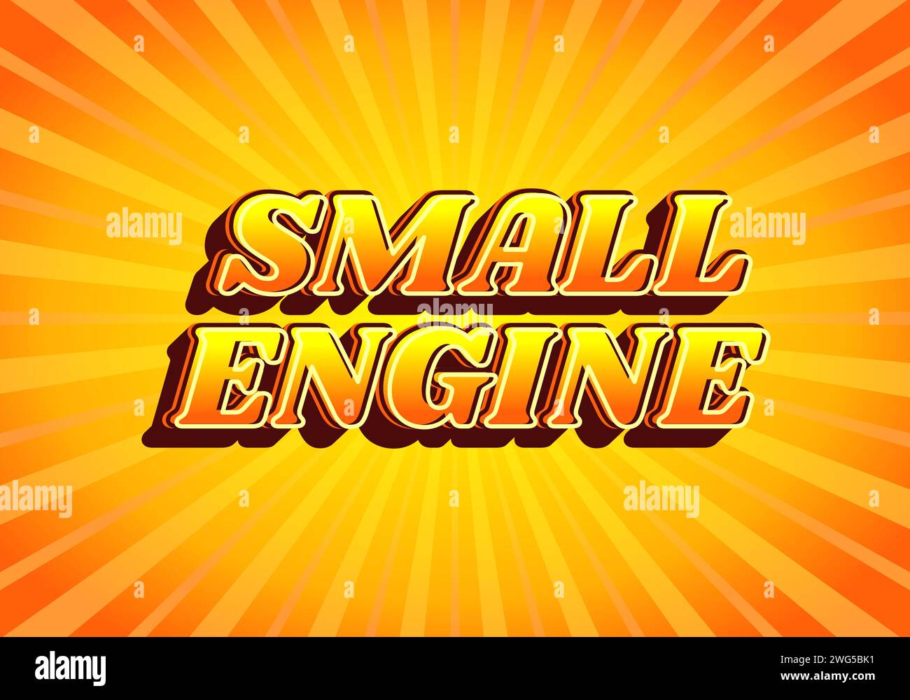 Small engine. Text effect design in gradient yellow orange color, 3D ...