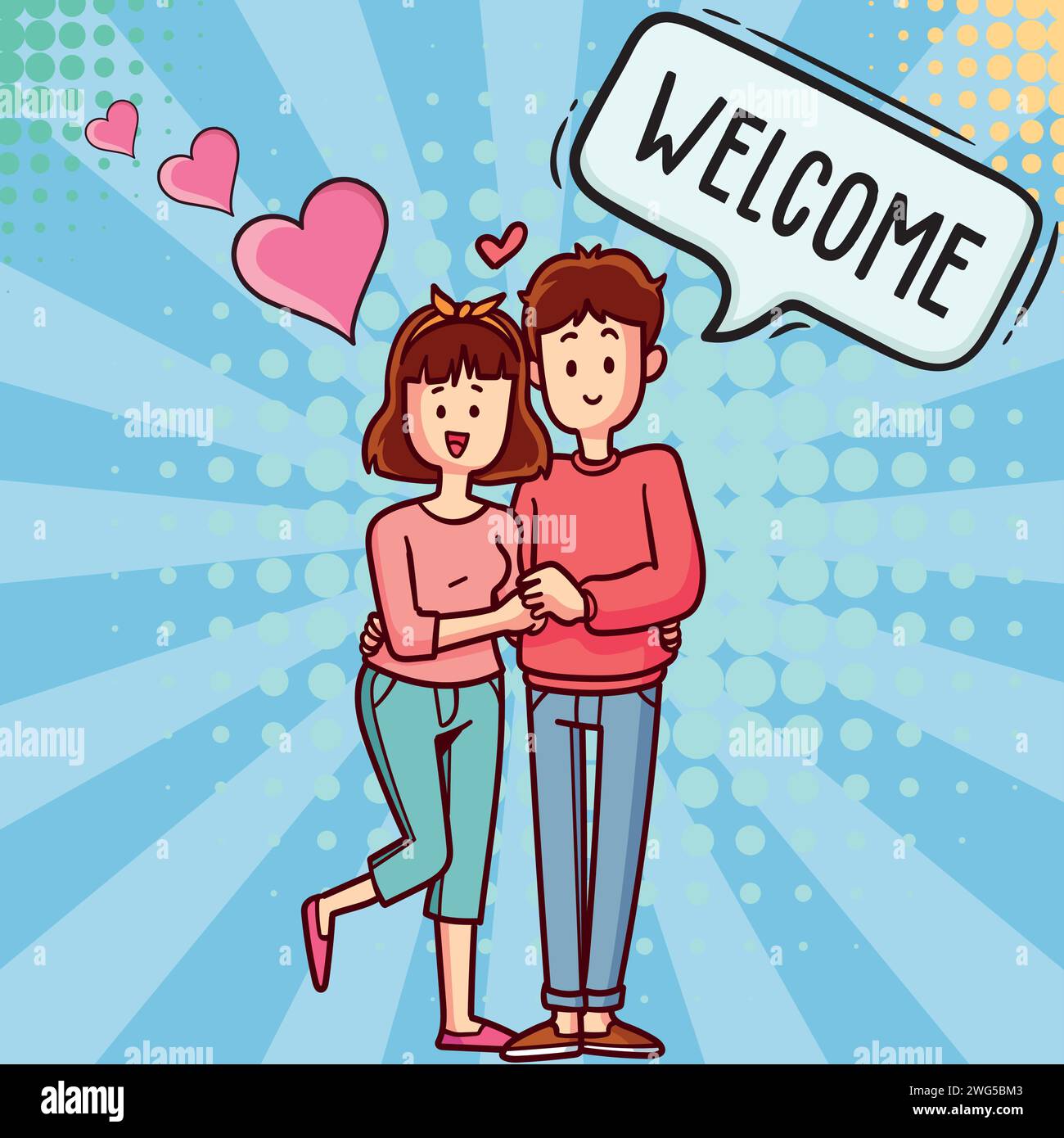 couple love pop art style Stock Vector Image & Art - Alamy
