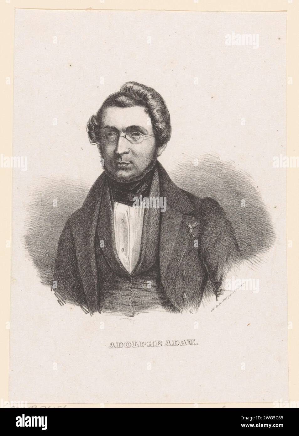 Portrait of Adolphe Adam, Gebroeders van Lier, 1834 - 1850 print ...