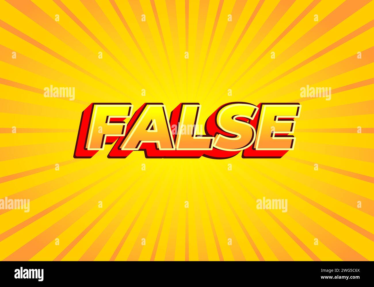 False. Text effect design in modern look, bright yellow red color Stock ...