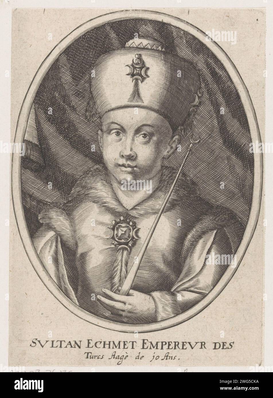 Portrait of Ahmed I, II or IV, Sultan of the Ottoman Empire, at the age ...