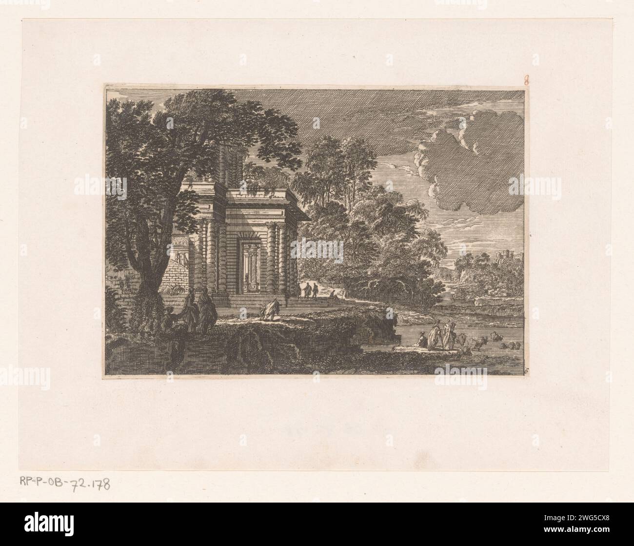 Landscape with on the left Antique Bouwsel, Nicolas Perelle, 1613 ...