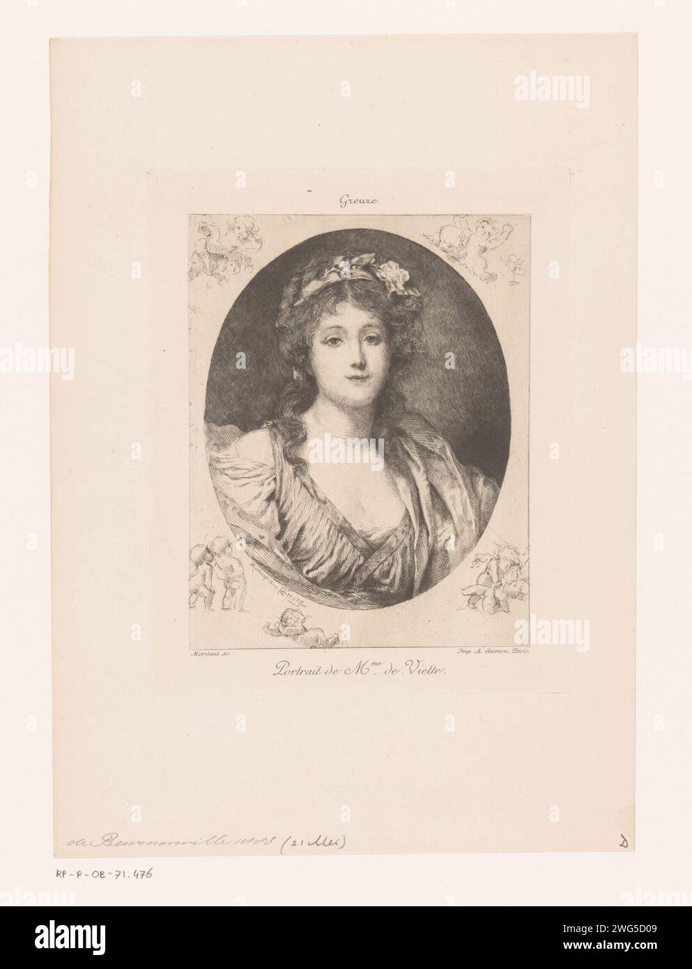 Portret van Madame de Viette, Daniel Charles Marie Mordant, after Jean ...