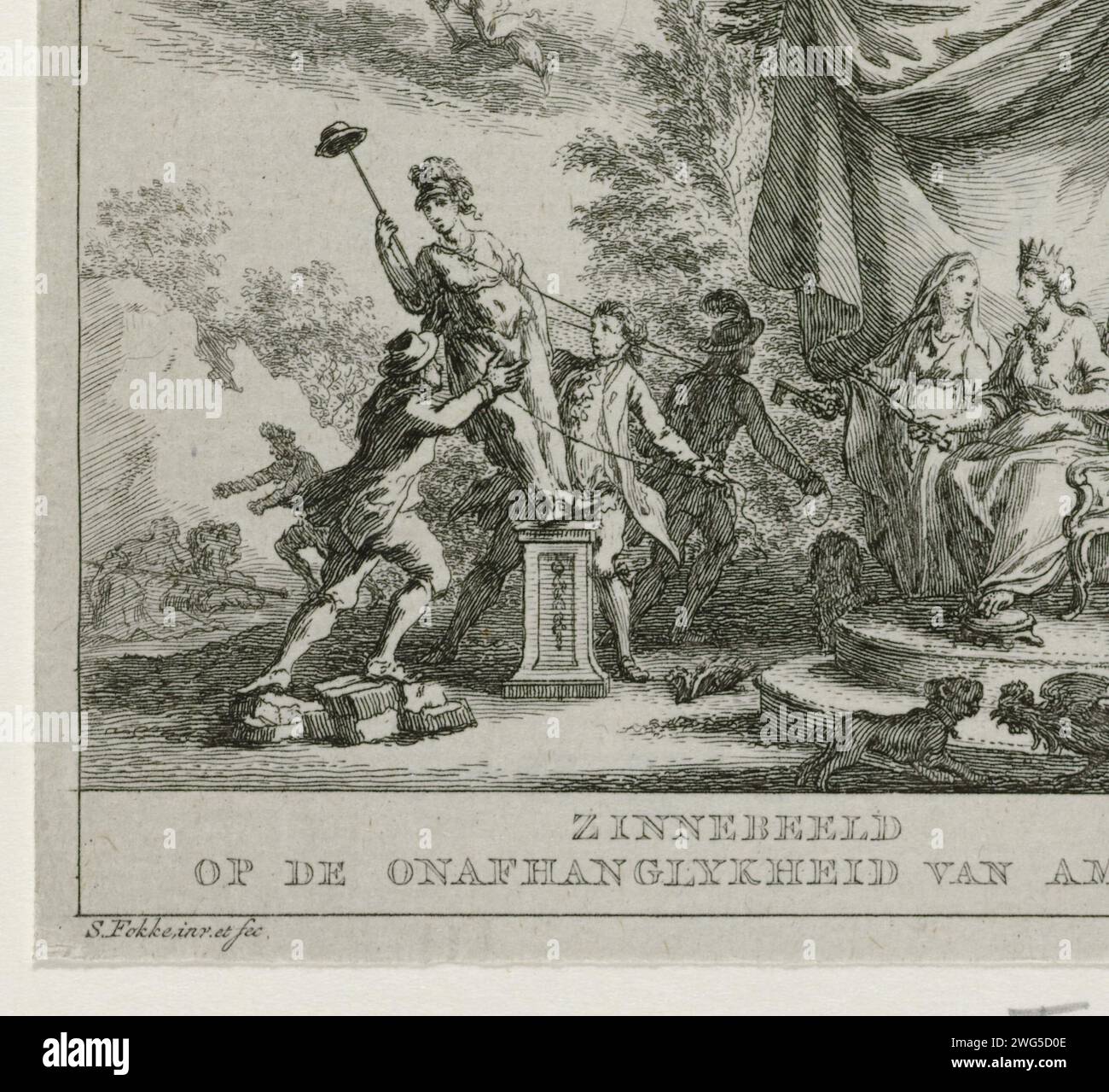 Allegory of American freedom, Simon Fokke, 1780 - 1782 print ...