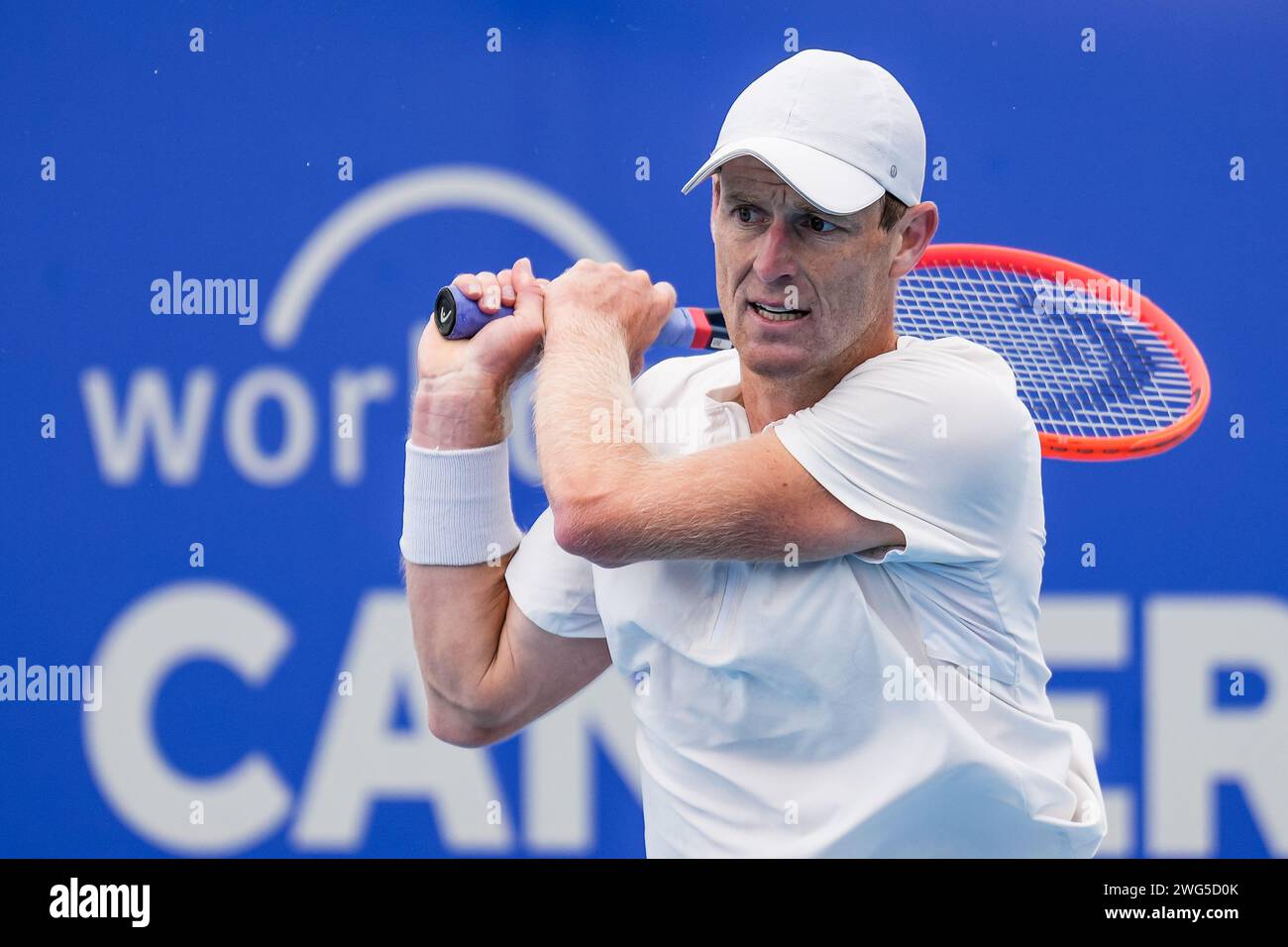 Luke Saville of Australia in action during Qualifying for the 2024 ...
