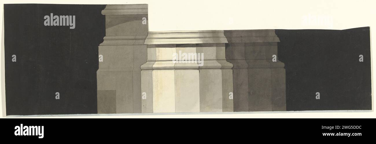 Design for a monument for C. Brunings: Basement of a column on a pillar ...