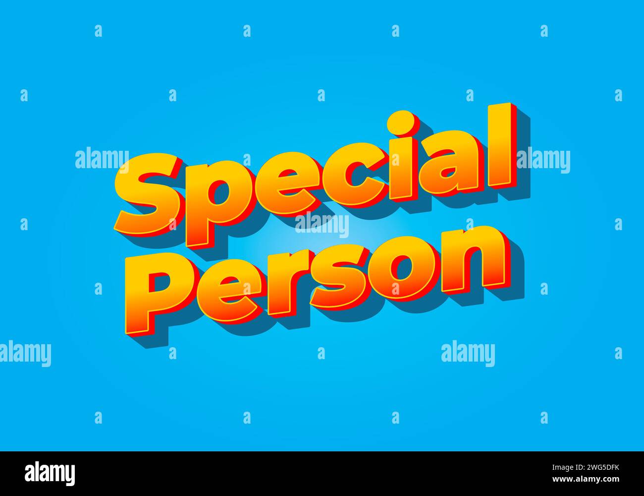 Special person. Text effect design in 3D look. Yellow red color. Bright ...