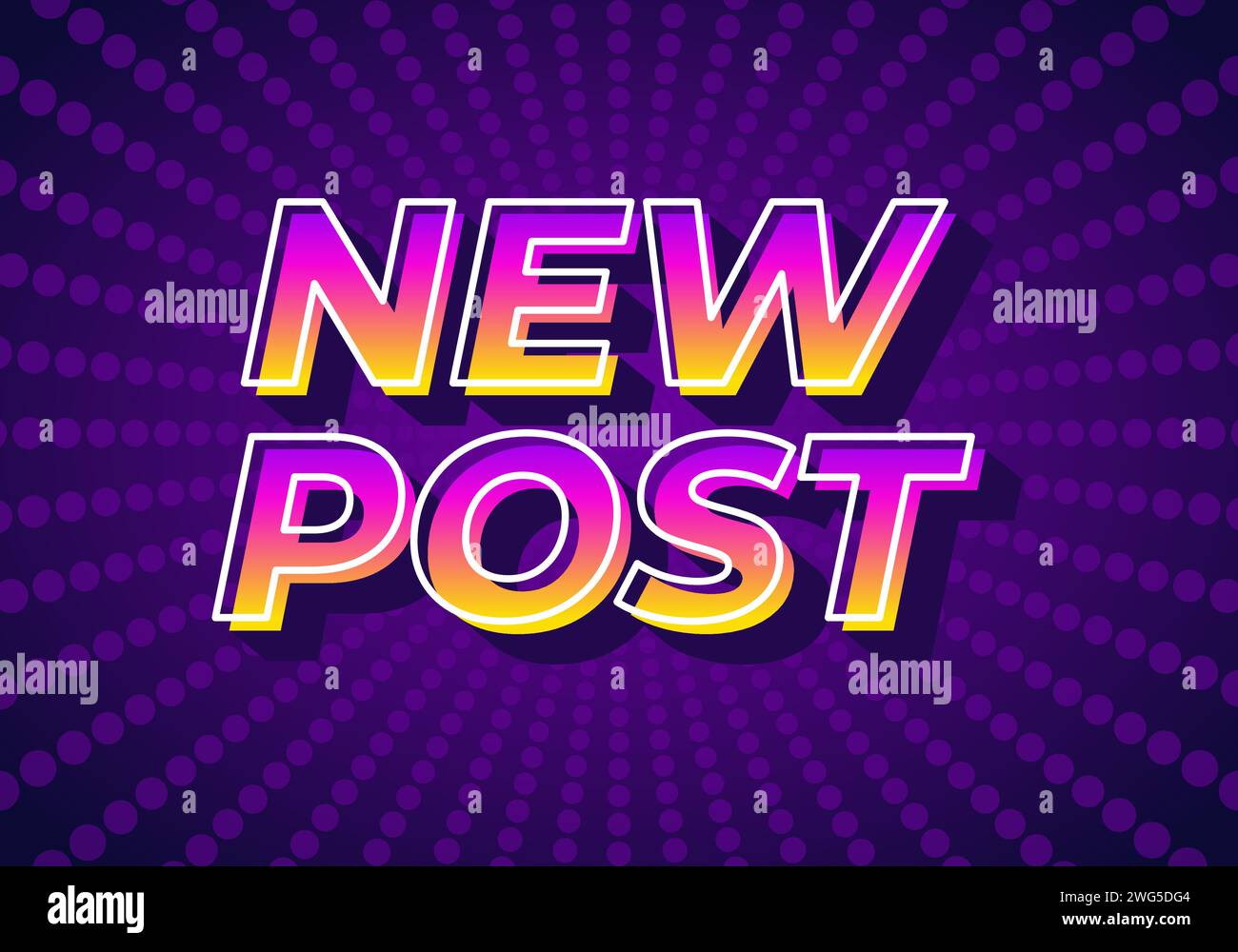 New post. Text effect design in 3D look with gradient purple yellow ...