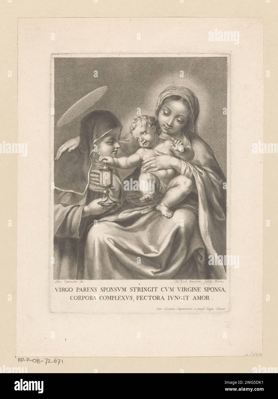 Maria with child and female saint with reliquary, Jean Louis Roullet ...