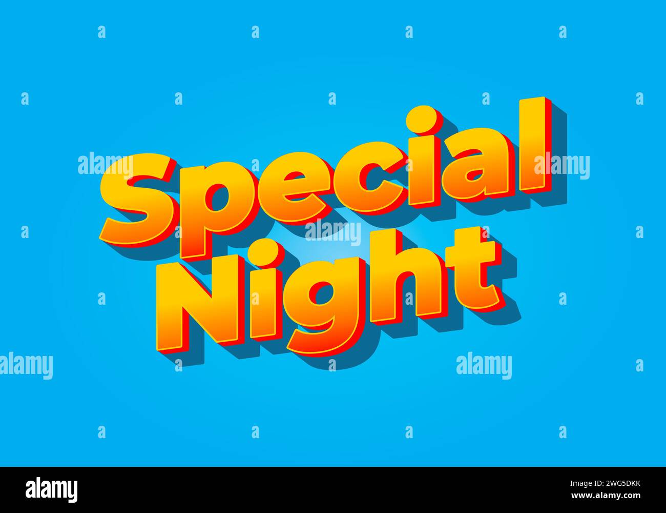 Special night. Text effect design in 3D look. Yellow red color. Bright ...