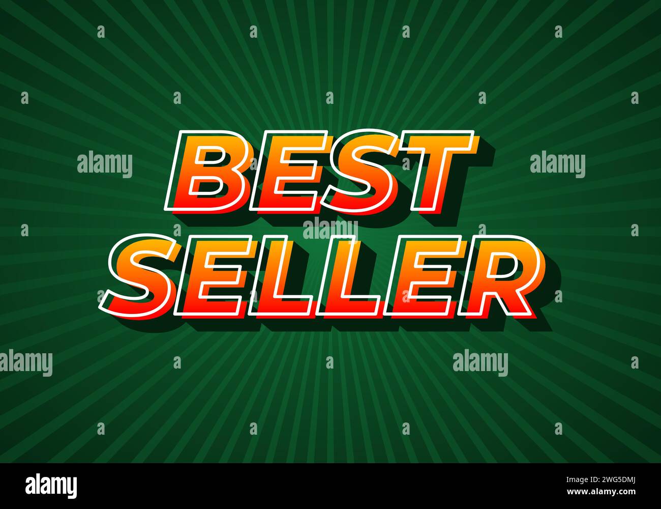 Best seller. Text effect design in gradient yellow red color. 3D look ...