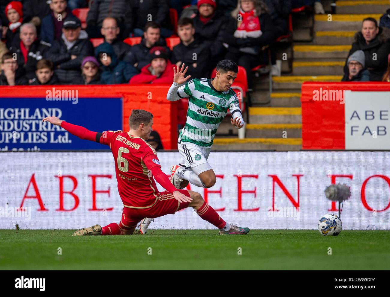 Pittodrie Stadium, Aberdeen, UK. 3rd Feb, 2024. Scottish Premiership Football, Aberdeen versus ...