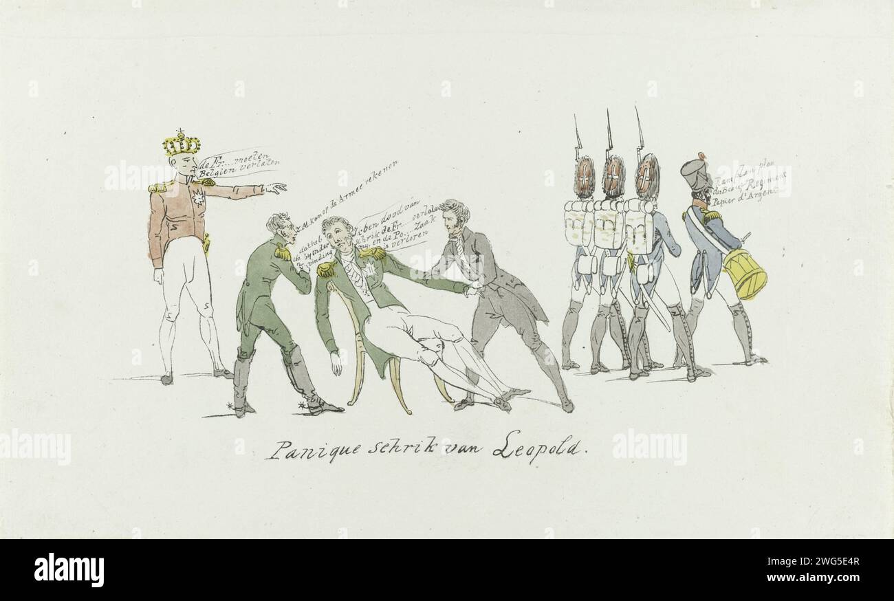 Leopold shocked, 1831, 1831 print Cartoon in which the Belgian king ...