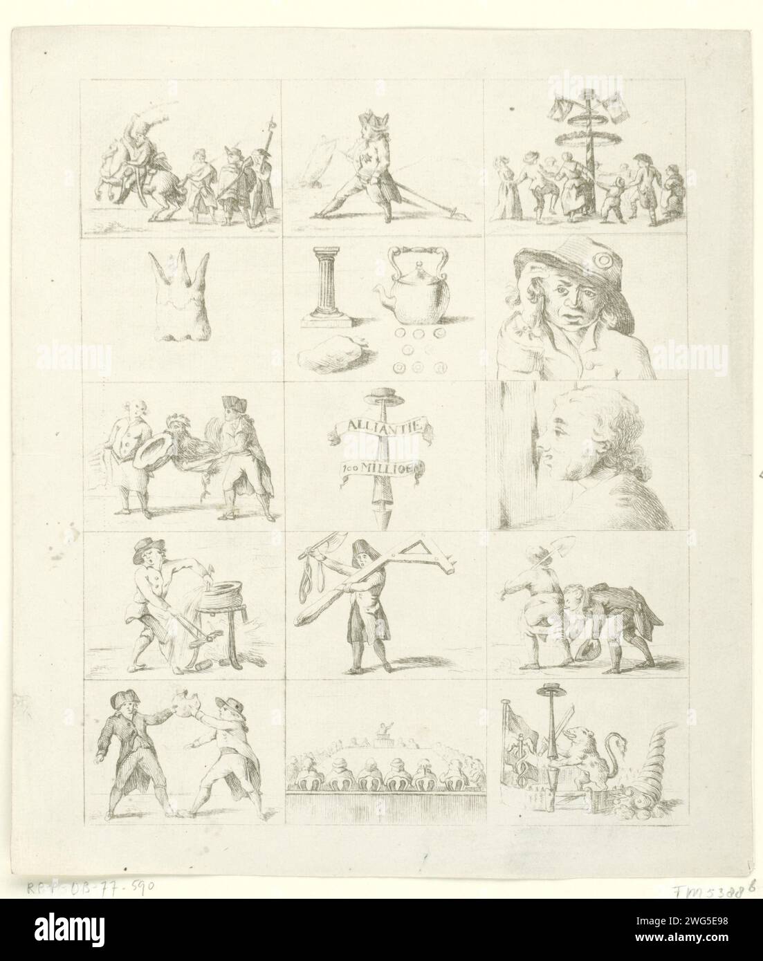 Cartoon on the Batavian revolution, 1795, 1795 print Cartoon on the ...