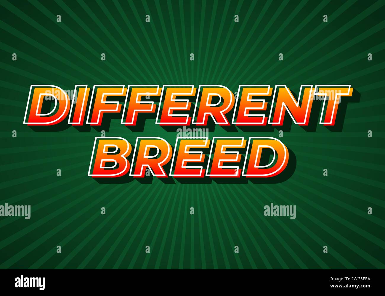 Different breed. Text effect design in gradient yellow red color. 3D ...