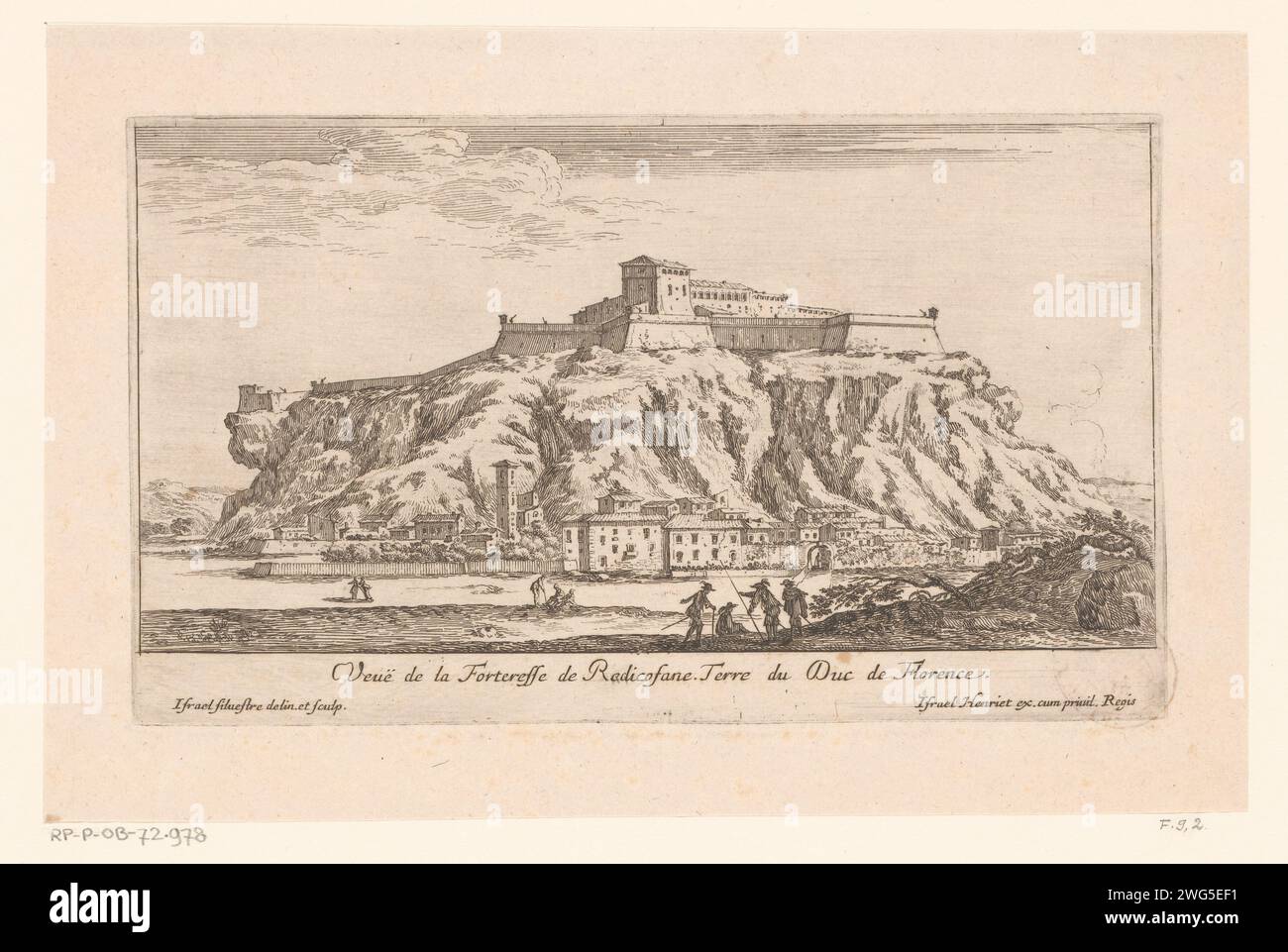 View of the Fort of Radicofani, Israel Silvestre, 1654 print France ...