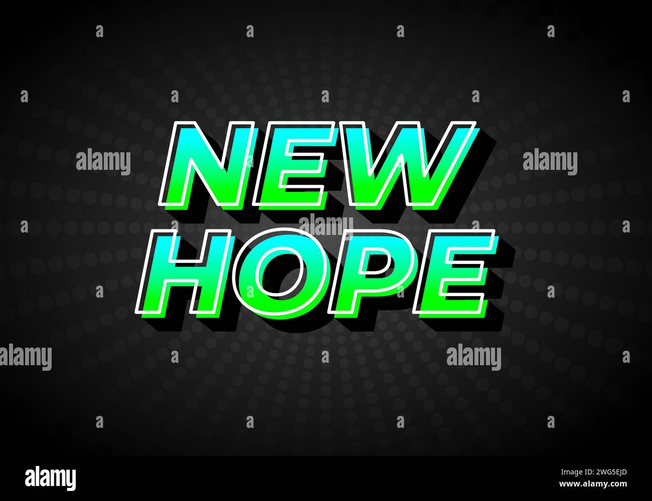 New hope. Text effect design in gradient green blue color, 3D look ...