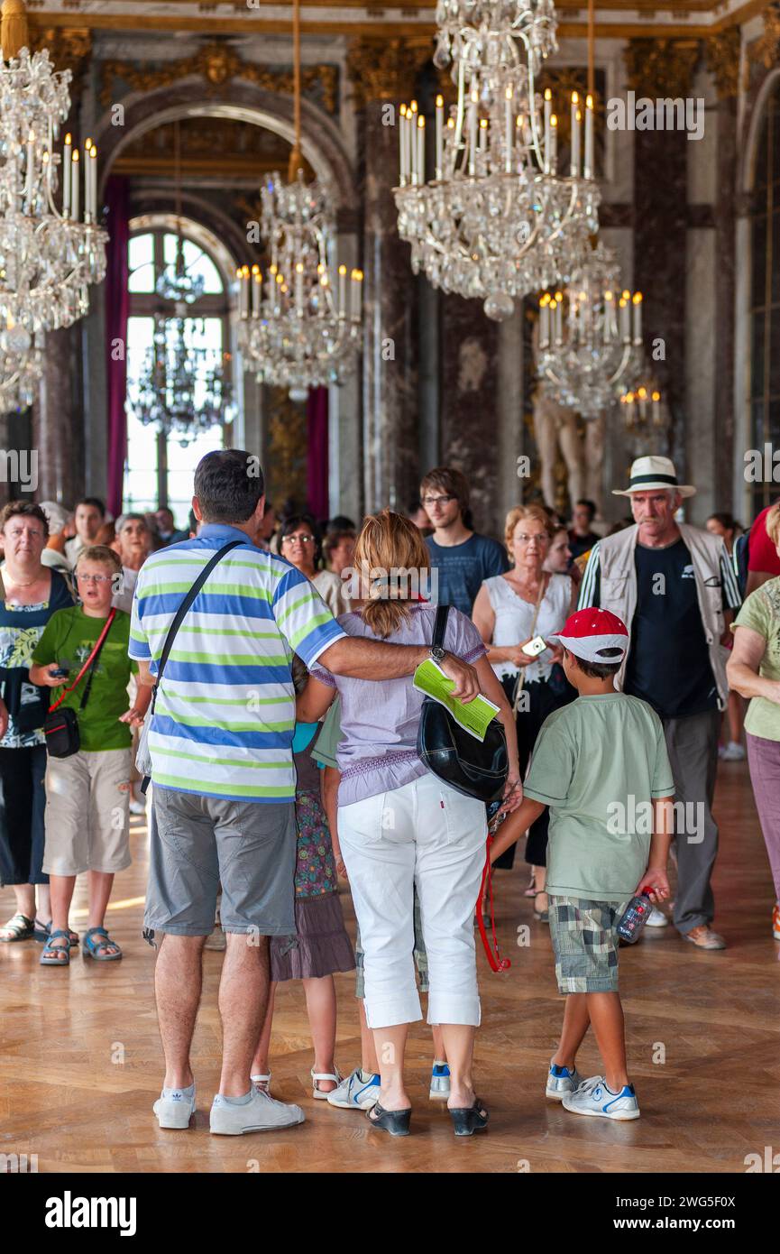 Paris, France - Large Crowd people, Tourists, families, Visiting French ...