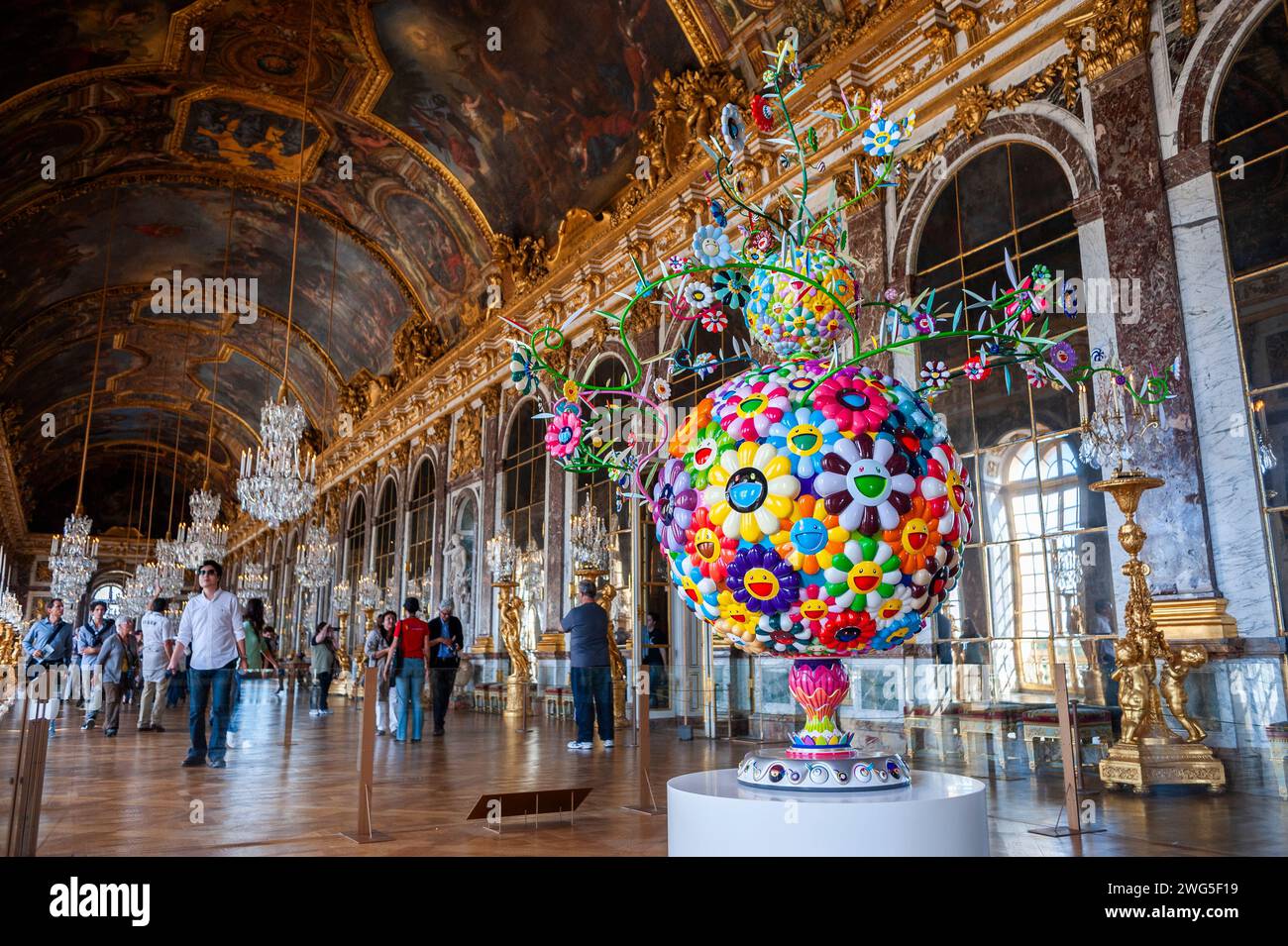 Versailles, France, People Visiting Contemporary Arts Show, Takashi ...