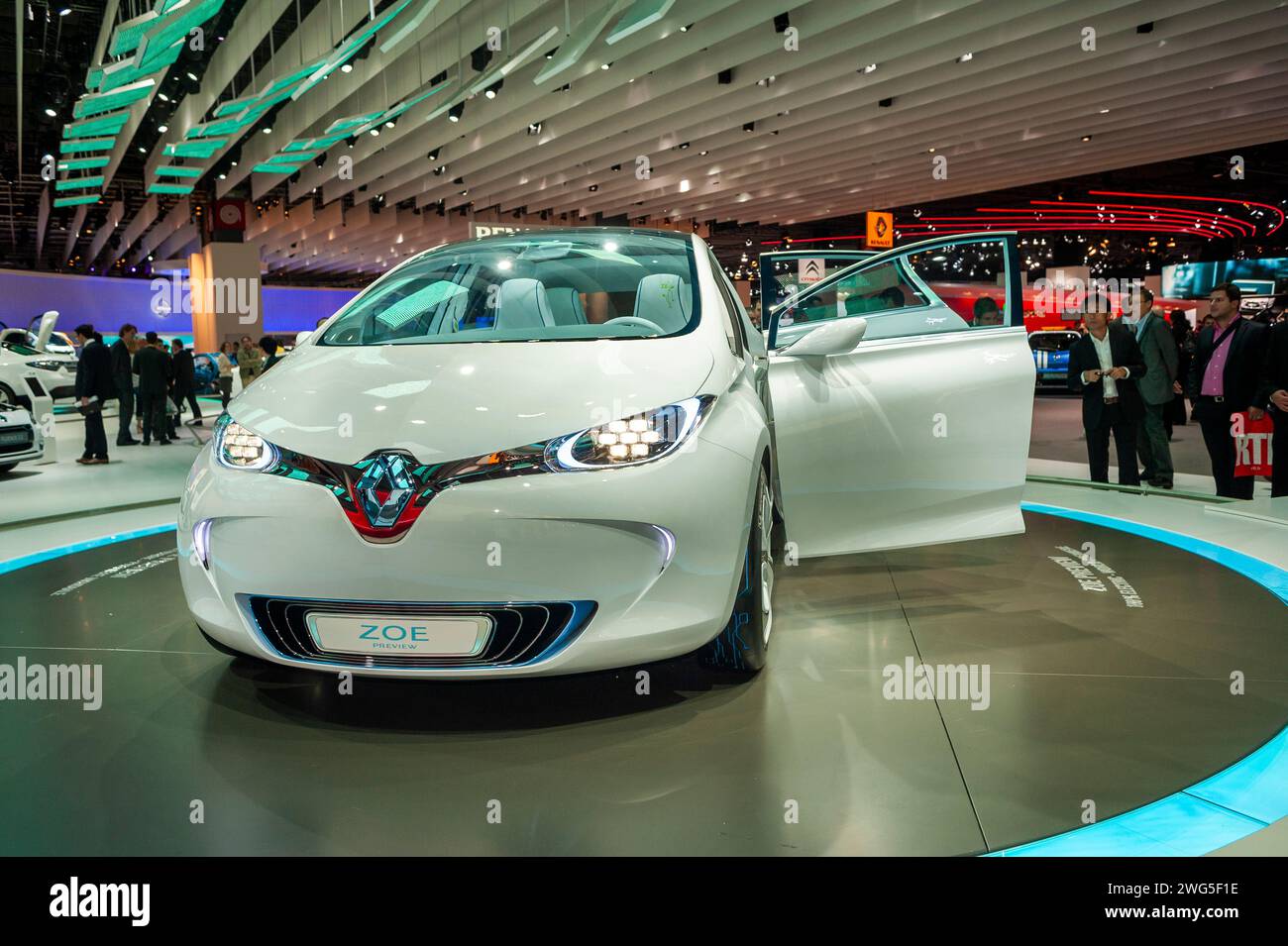 Paris, France, Paris Car Show, Renault Electric Cars on Display, Front ...