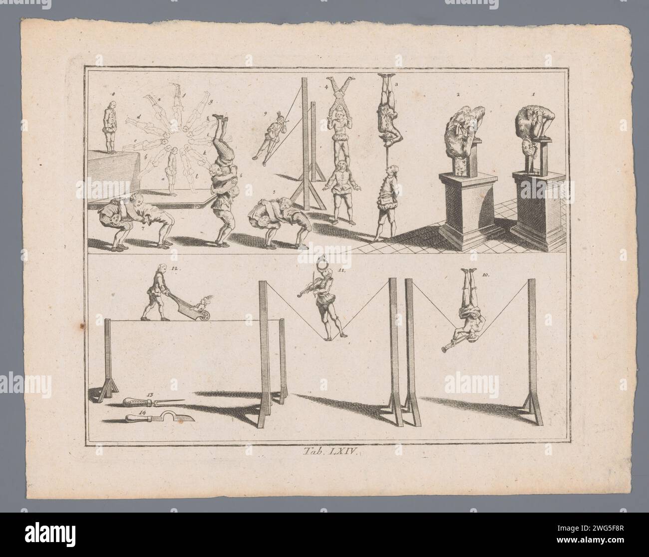 Acrobatic tricks, Anonymous, 1774 print Germany paper etching acrobat ...