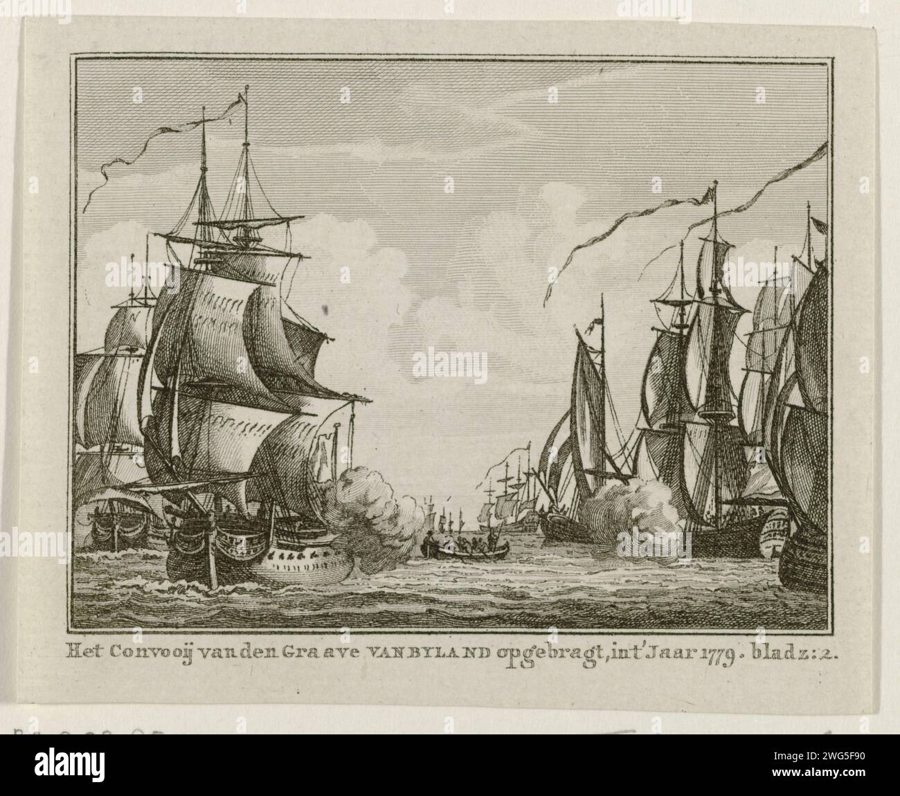 Meeting between Fielding and Van Bylandt, 1779, Simon Fokke (Attributed ...